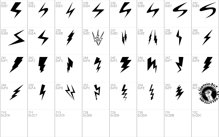Lightning Bolt Font - UpFonts